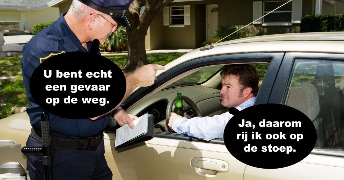 Deze man is echt een gevaar op de weg maar heeft wel gevoel voor humor ...
