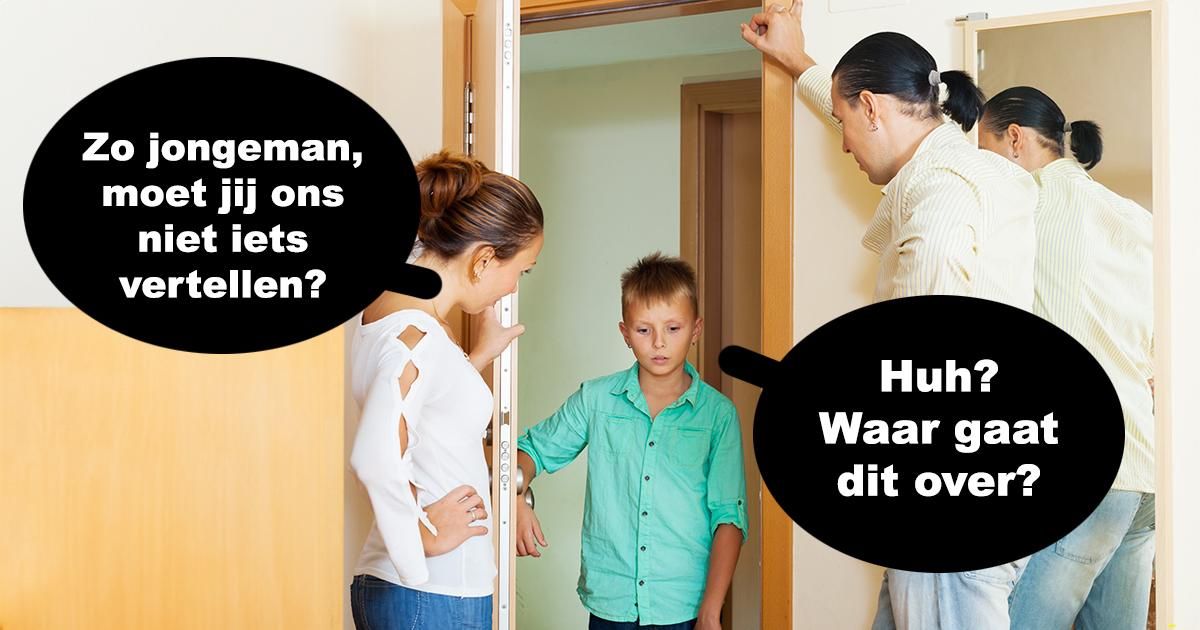 Djayden krijgt bij thuiskomst uit school een flinke preek van zijn ouders omdat de juf hem op ...